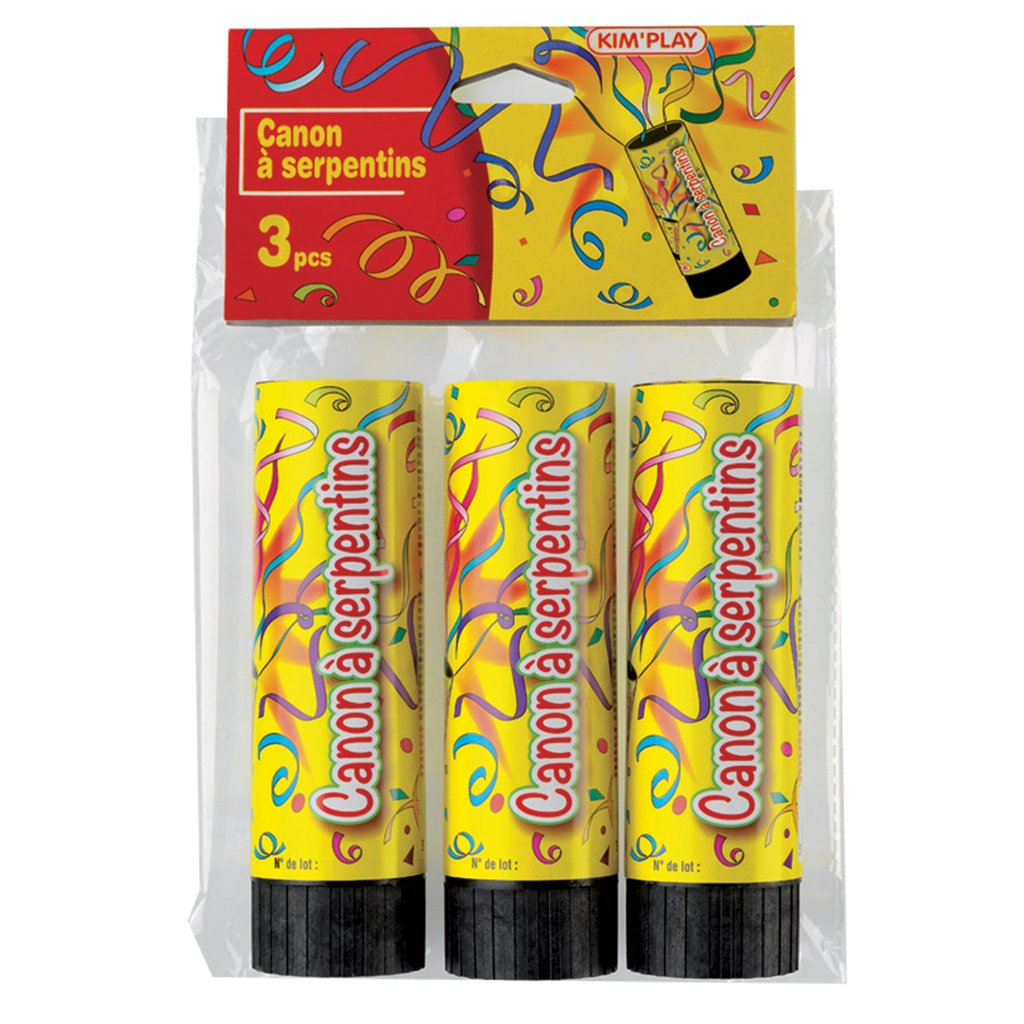 3 canons à serpentins - Cotillons - Animer la fête - Fêtes et ...