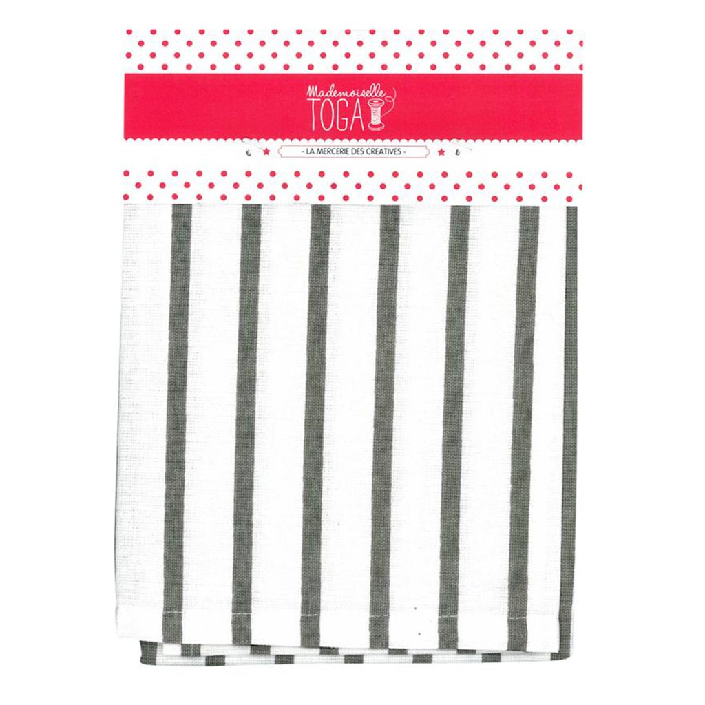 Torchon en coton - Gris - Toga - Supports Customisation et Feutrine ...