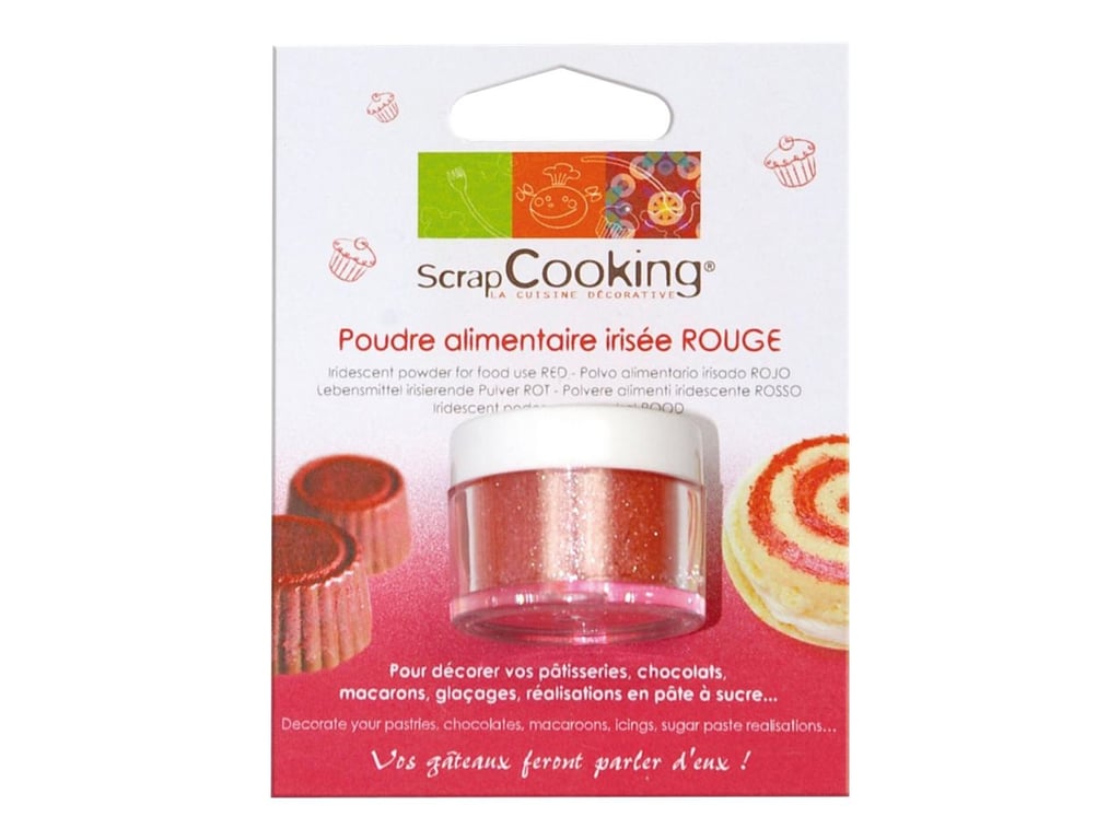 Poudre alimentaire irisée - rouge - Scrapcooking | Cultura