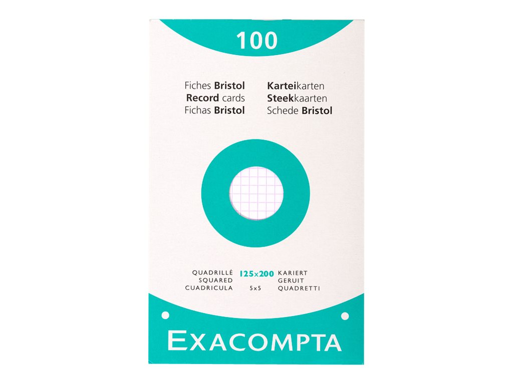 Etui de 100 fiches bristol - blanc quadrille 5x5 perfore 125x200mm ...