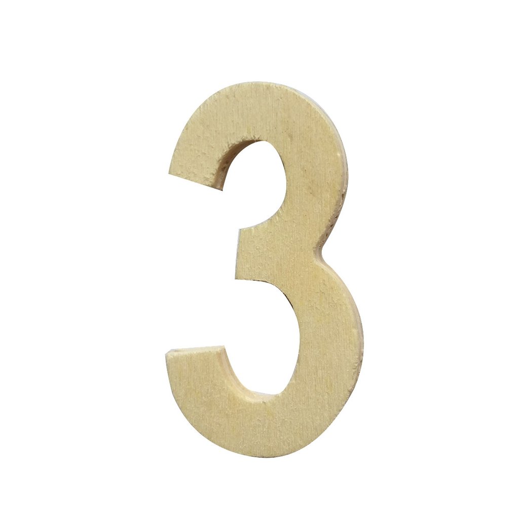 Chiffre 3 - bois - 5cm - Créalia | Cultura