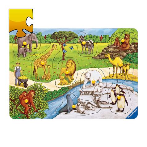 Les Animaux du Zoo - Puzzle de 10 Pièces en bois | Cultura