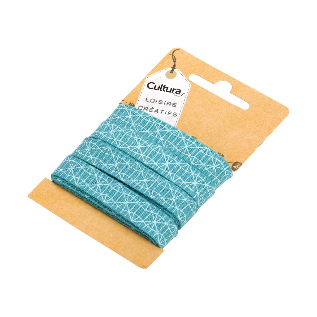 Ruban en coton - 4mx1cm - Bleu - Cultura Collection - Green - Rubans ...