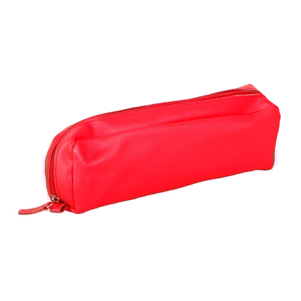 Trousse rectangle - cuir - rouge - Trousses | Cultura