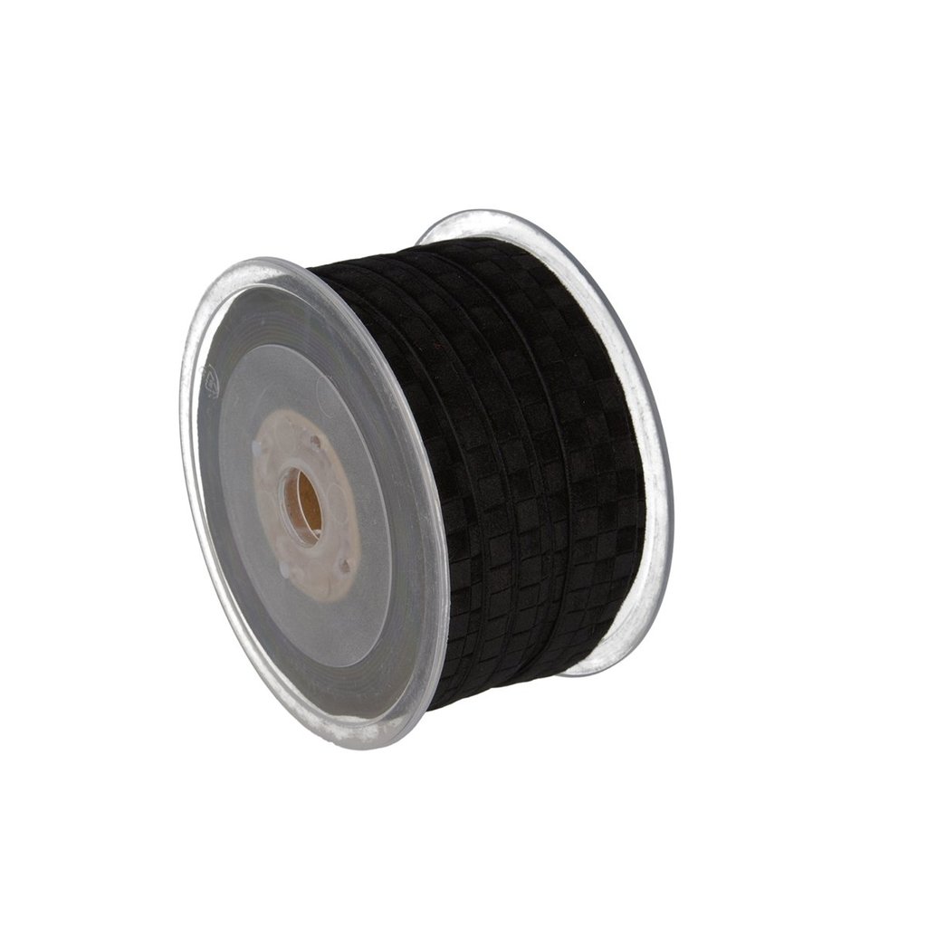 Ruban velours frappé carré 13mm - noir - Rubans - Customisation | Cultura