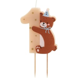 Bougie Chiffre 1 Ourson- Bougies d'Anniversaire - Décorations de ...