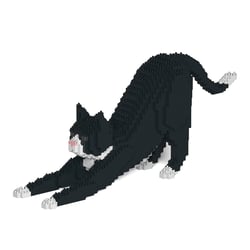 Chat Tuxedo noir qui s'étire | JEKCA | 14 ans et +- Jeux de ...