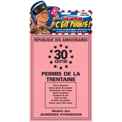 Permis de la 30 aine - Anniversaire - 30 ans - Humour - Carte ...