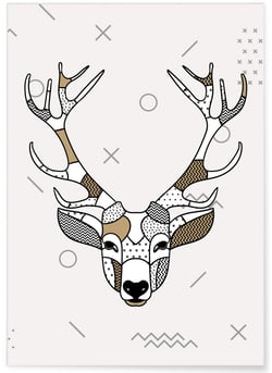 Affiche Cerf scandinave | A3 : 29,7x42cm- Imagerie Murale - Encadrement ...