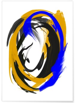 Affiche 'Abstrait cercle peinture' | A3 : 29,7x42cm- Imagerie Murale ...