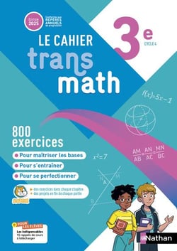 Transmath : Le cahier transmath - 3e - Cahier de l'élève (édition 2025 ...