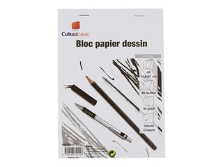 Bloc dessin à spirales 60 feuilles - A5 - Papier de Dessin Esquisse et ...