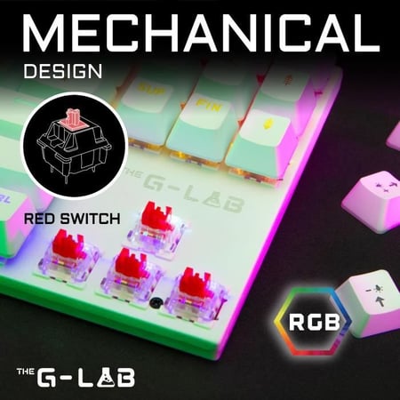 Ensemble clavier et souris Gamer - The G-Lab Combo Mercury - Blanc ...