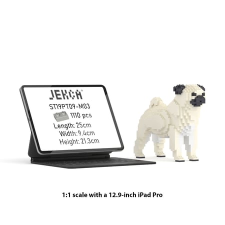Chien Carlin crème Taille standard | JEKCA | 14 ans et +- Jeux de ...