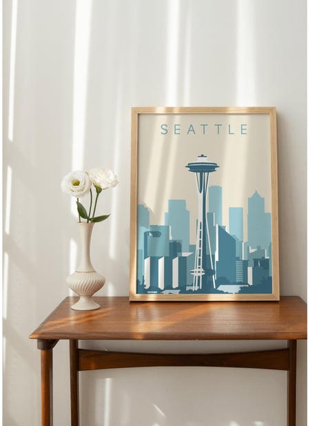 Poster Seattle | A3 : 29,7x42cm- Imagerie Murale - Encadrement | Cultura