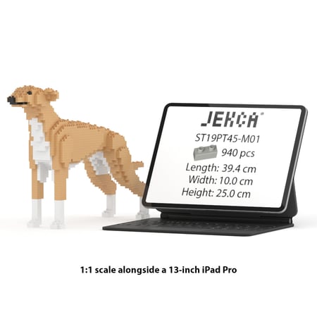 Chien Lévrier Anglais beige Taille standard | JEKCA | 14 ans et +- Jeux ...