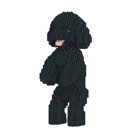 Chien Caniche Nain debout noir Taille standard | JEKCA | 14 ans et ...