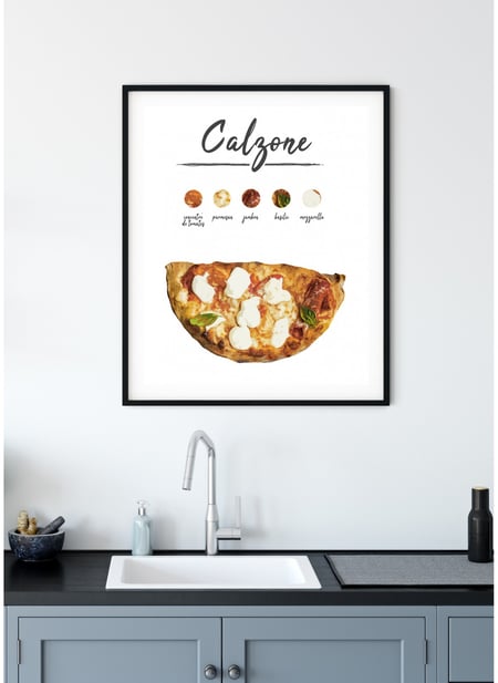Affiche Pizza Calzone | A3 : 29,7x42cm- Imagerie Murale - Encadrement ...