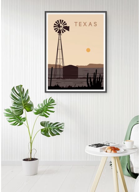 Poster Texas | A3 : 29,7x42cm- Imagerie Murale - Encadrement | Cultura