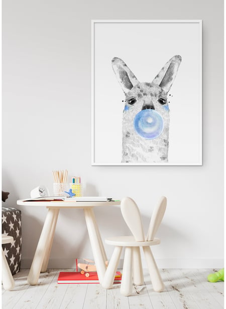 Poster Bulle d'Alpaga Bleue | A3 : 29,7x42cm- Imagerie Murale ...