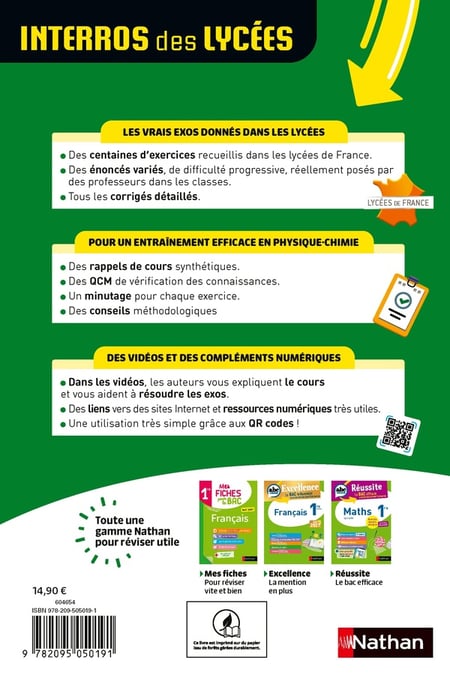 Interros des lycées : Physique Chimie - 1re : Cyriaque Cholet | Cultura