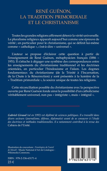 René Guénon, la Tradition primordiale et le christianisme- Livre ...