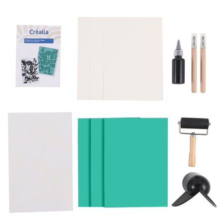 Kit linogravure – “Je grave mon tampon” - Créalia - Outils électriques ...