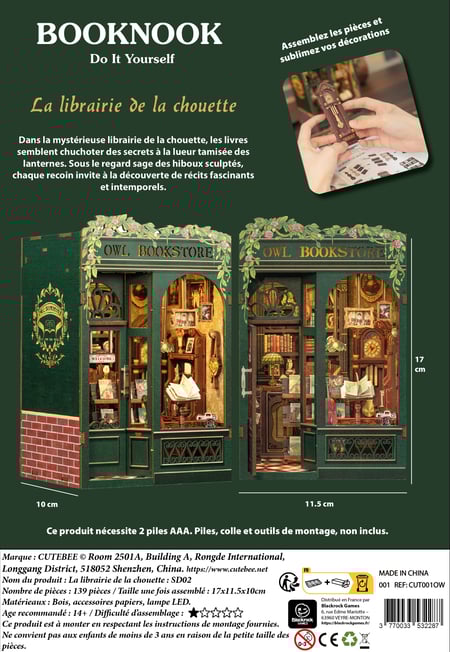 Book Nook - La librairie de la chouette - Book Nook - Maquettes - Jeux ...