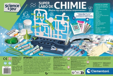 Super labo de chimie - Clementoni - Jeux Expériences scientifiques - Jeux scientifiques - STEM ...