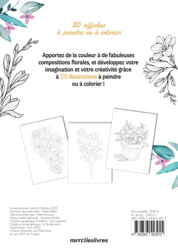 Affiches a colorier : compositions vegetales - affiches a colorier ou a ...