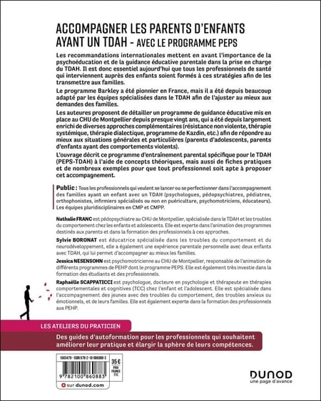 Accompagner les parents d'enfants avec un TDAH : Avec le programme PEPS ...