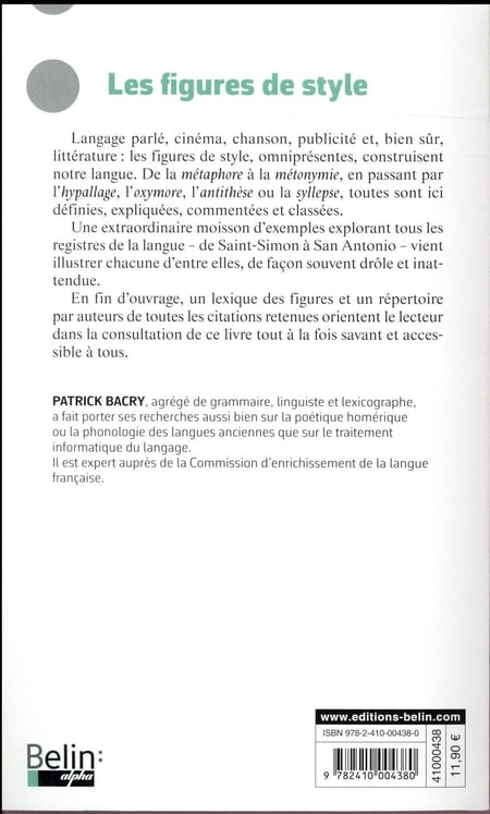 Les figures de style - et autres procédés stylistiques : Patrick Bacry ...