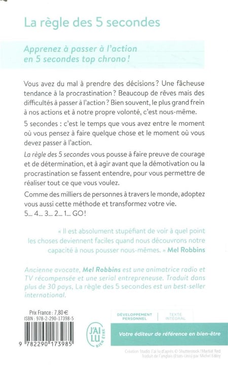 La règle des 5 secondes : Mel Robbins - 2290173983 - Livres de ...