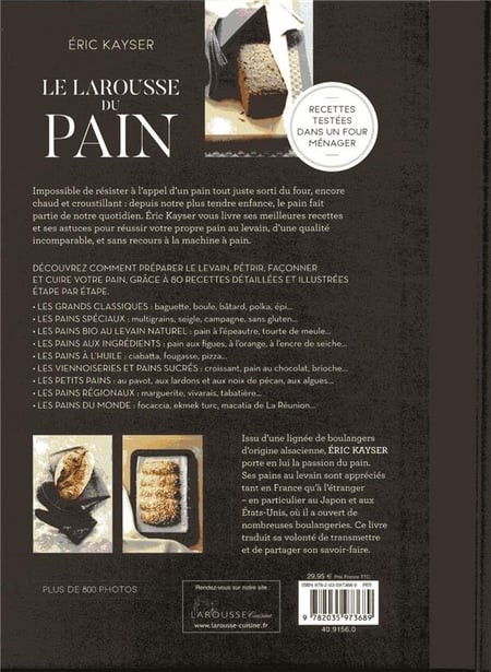 Le larousse du pain - 80 recettes de pains et viennoiseries : Eric ...