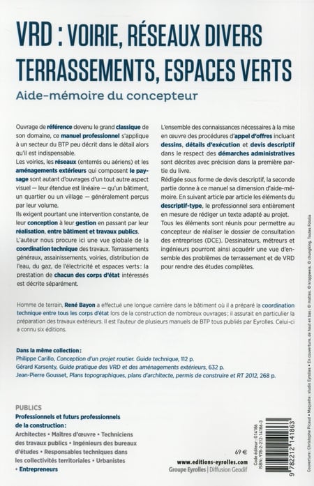 Vrd - voirie, réseaux, divers, terrassements, espaces verts - aide mémoire du concepteur (6e ...