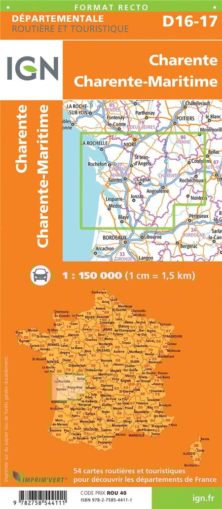 D721313 - Charente, Charente-Maritime (édition 2018) : Collectif Ign ...