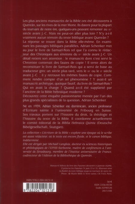 Une bible archetype ? les paralleles de samuel-rois et des chroniques ...