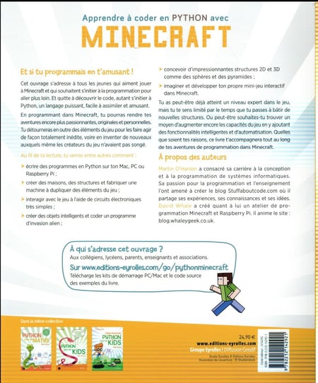 Apprendre à coder en python avec minecraft dès 10 ans : David Whale ...