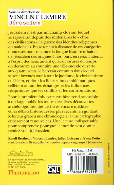 Jérusalem - histoire d'une ville-monde : Vincent Lemire - 2081389886 ...