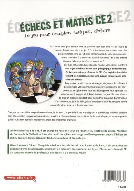 Échecs et maths CE2 - le jeu pour compter, analyser, déduire : Gérard Vaysse,Jérôme Maufras ...