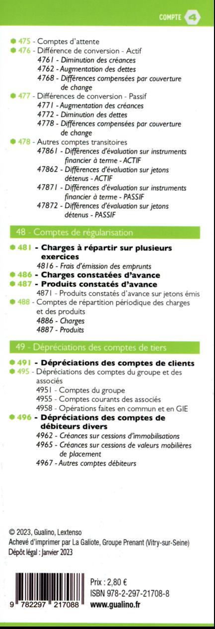 Plan comptable général : liste intégrale des comptes - autorisé aux ...