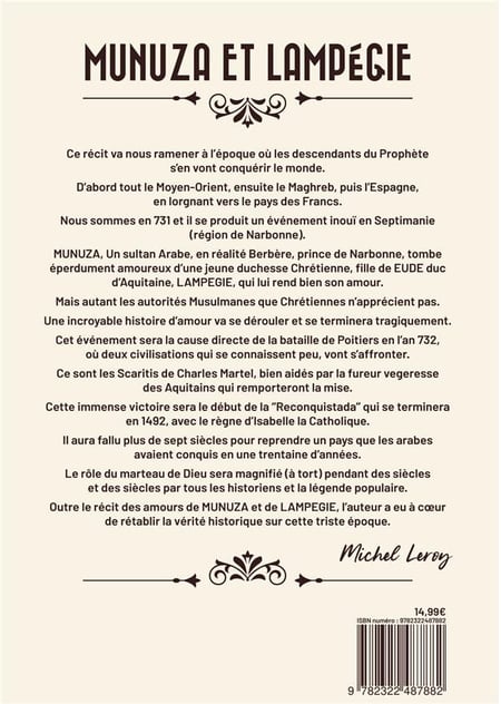 Munuza et Lampégie : Roman Historique : Michel Leroy - Livre Culture ...