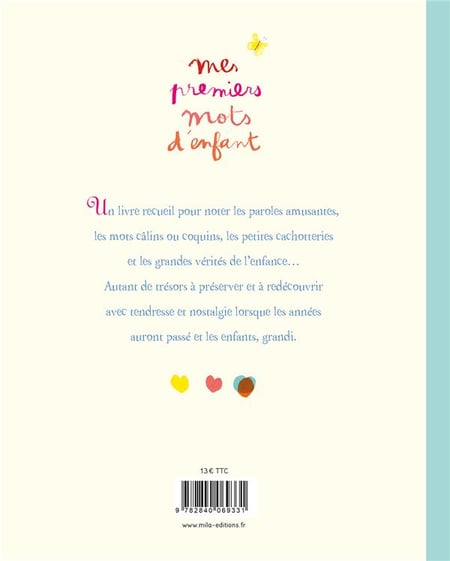 Mes premiers mots d'enfant - un livre souvenir à compléter : Emiri ...