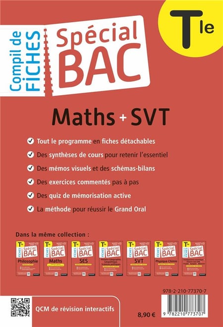 Spécial bac : compil de fiches maths-SVT terminale bac 2022 - tout le ...