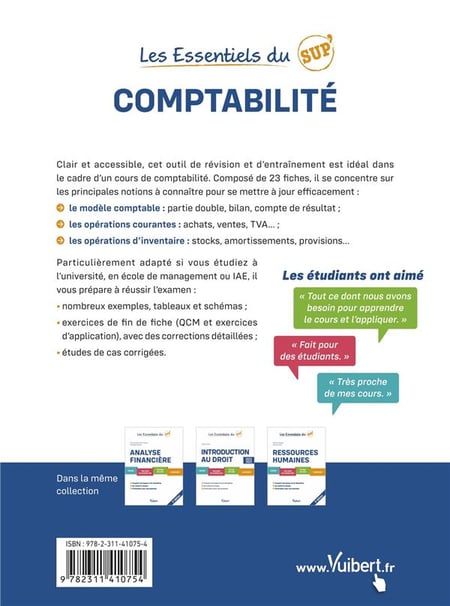 Les essentiels du sup : comptabilité : cours, QCM, exercices, études de cas, corrigés (édition ...