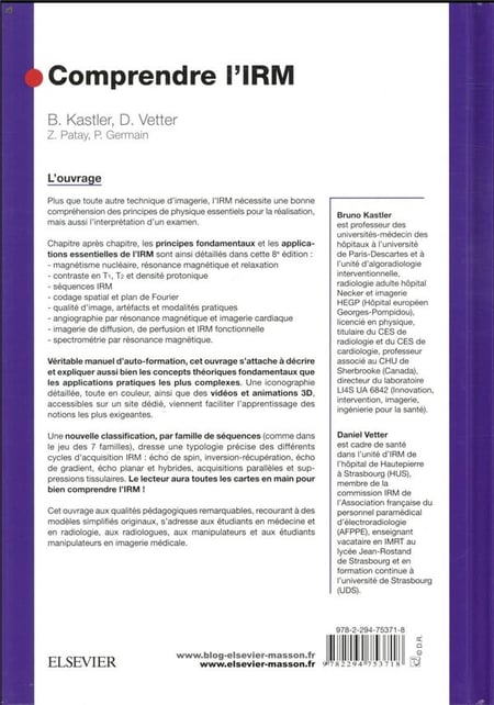Comprendre l'IRM : Bruno Kastler - 2294753712 - Livre Médecine et ...