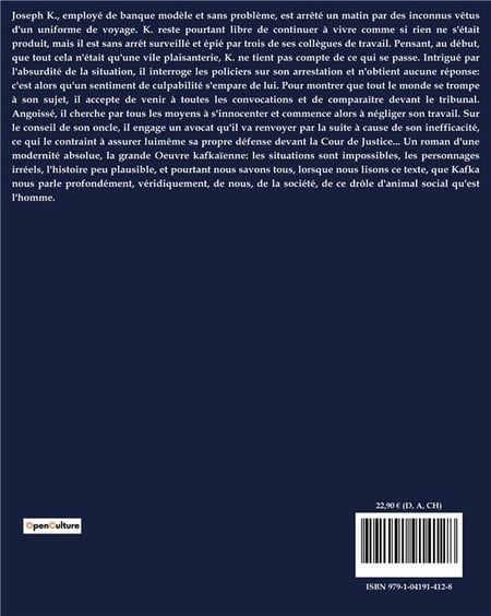 Le Procès Un Roman De Franz Kafka Franz Kafka Cultura