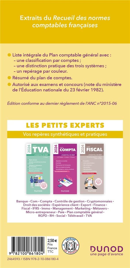 Plan comptable général : Liste intégrale des comptes (édition 2024/2025 ...