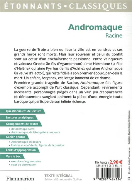 Andromaque : Jean Racine - 208148711X | Cultura