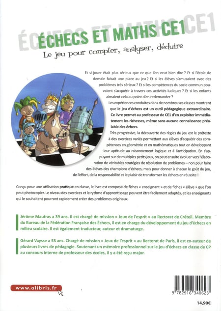 Échecs et maths CE1 - le jeu pour compter, analyser, déduire : Gérard Vaysse, Jérôme Maufras ...